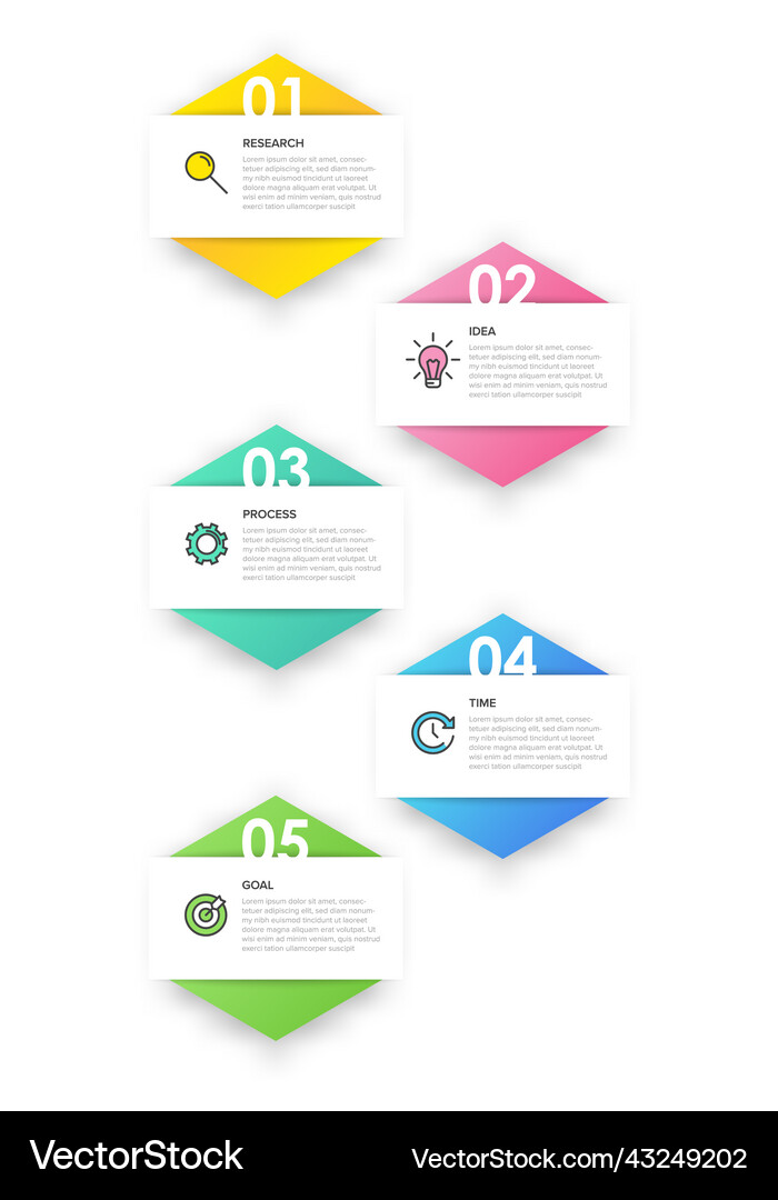 Vertical infographic design with icons and 5 Vector Image