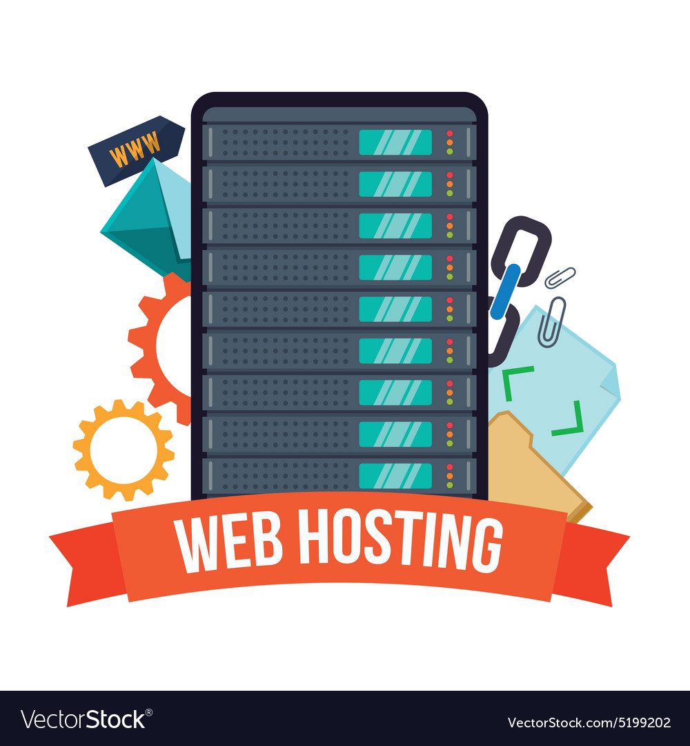 Web hosting design Royalty Free Vector Image - VectorStock