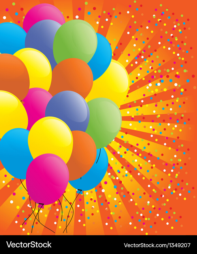 Background with multicolored balloons Royalty Free Vector