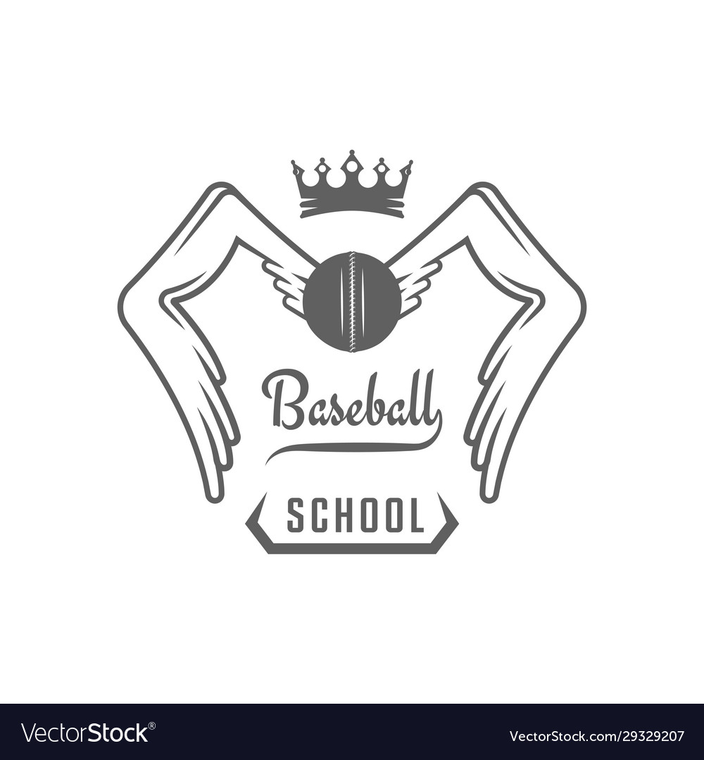 Baseball school logotype Royalty Free Vector Image