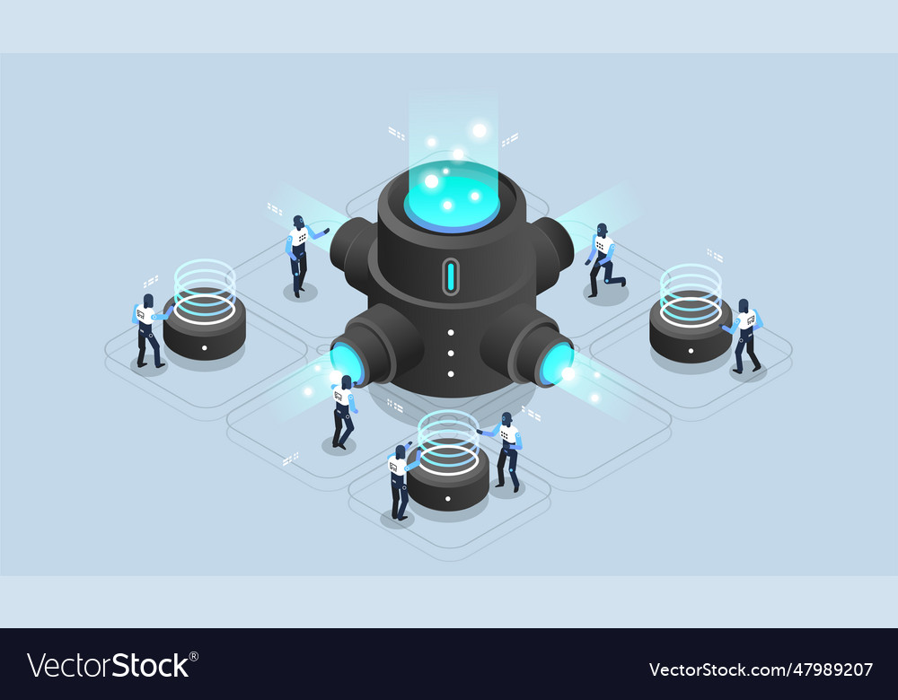 Big data processing data center warehouse data Vector Image