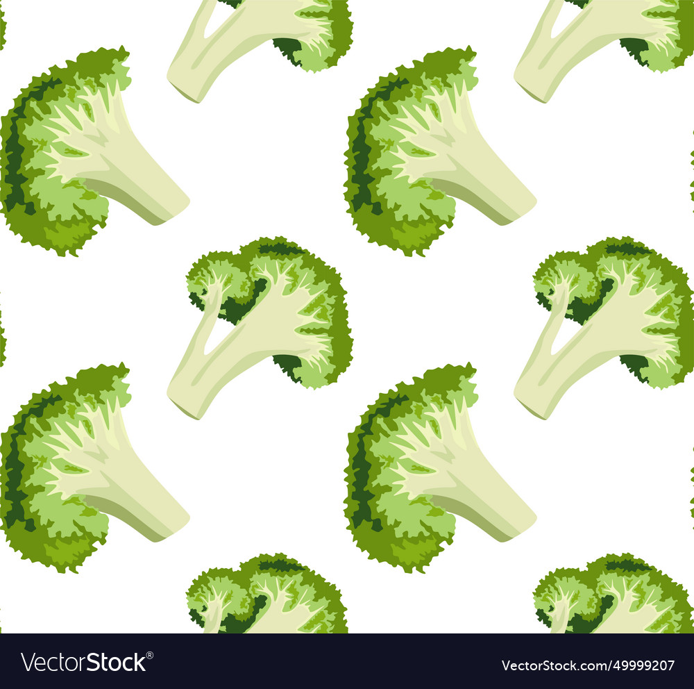 Broccoli halves seamless pattern Royalty Free Vector Image