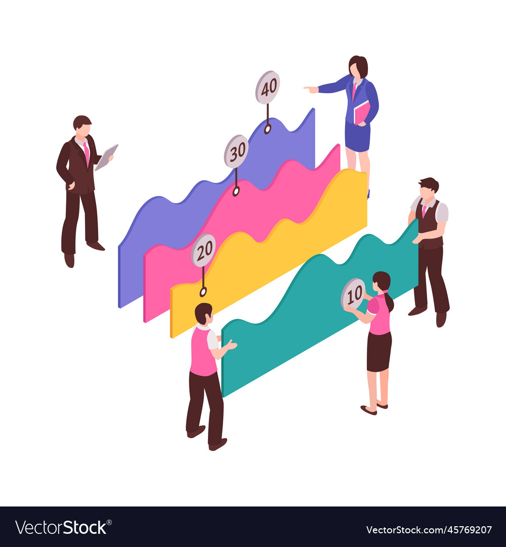 Business analyst graphs composition Royalty Free Vector