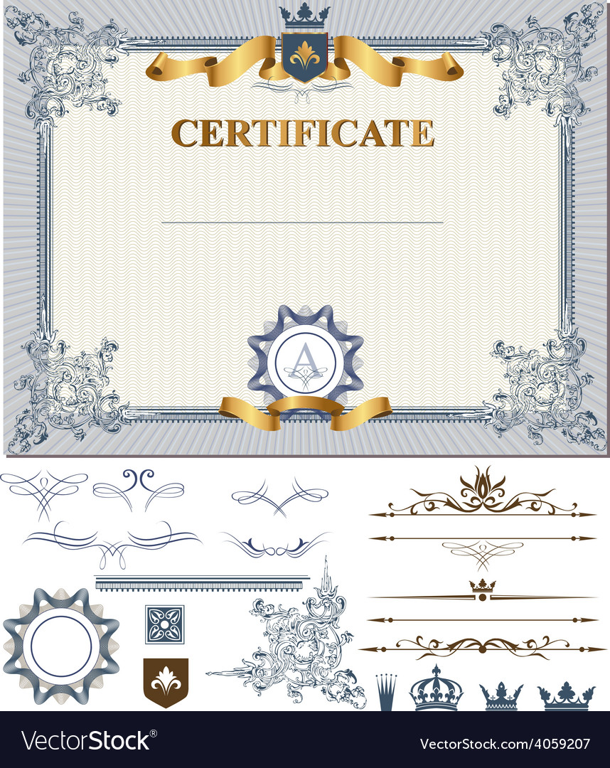 Certificate with design elements Royalty Free Vector Image