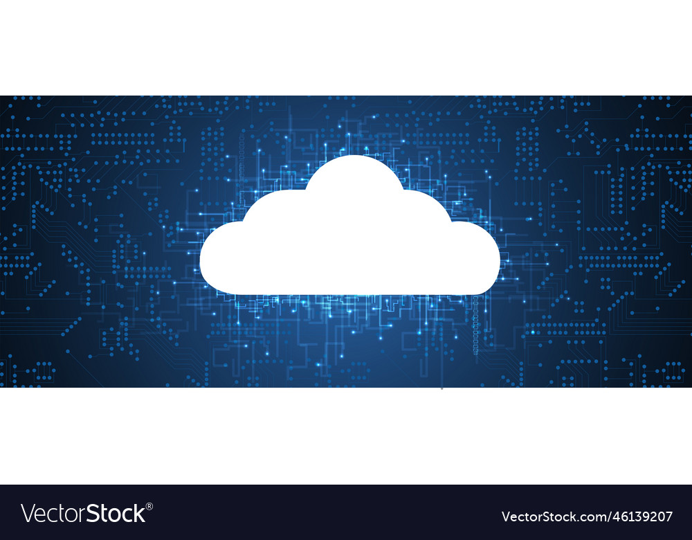 Cloud technology integrated digital web concept Vector Image