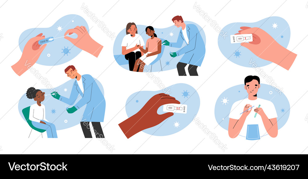 Covid19 test collection rapid covid pcr Royalty Free Vector