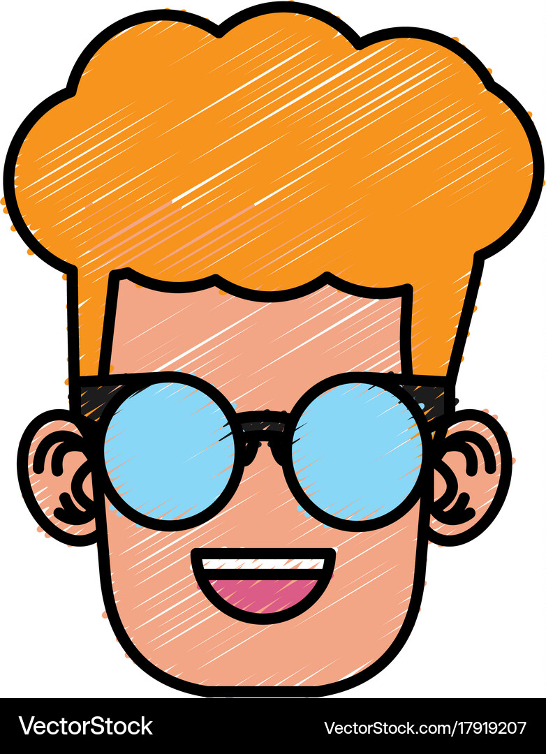 Cute boy with glasses cartoon Royalty Free Vector Image