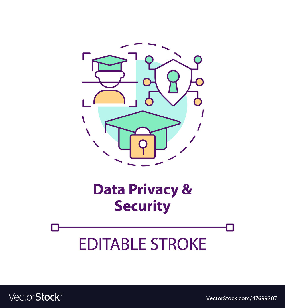 Data privacy and security in ai education concept Vector Image