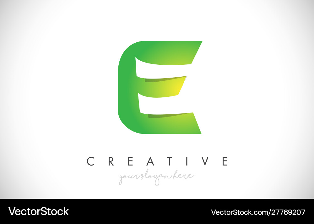 E letter design icon with paper cut design logo Vector Image