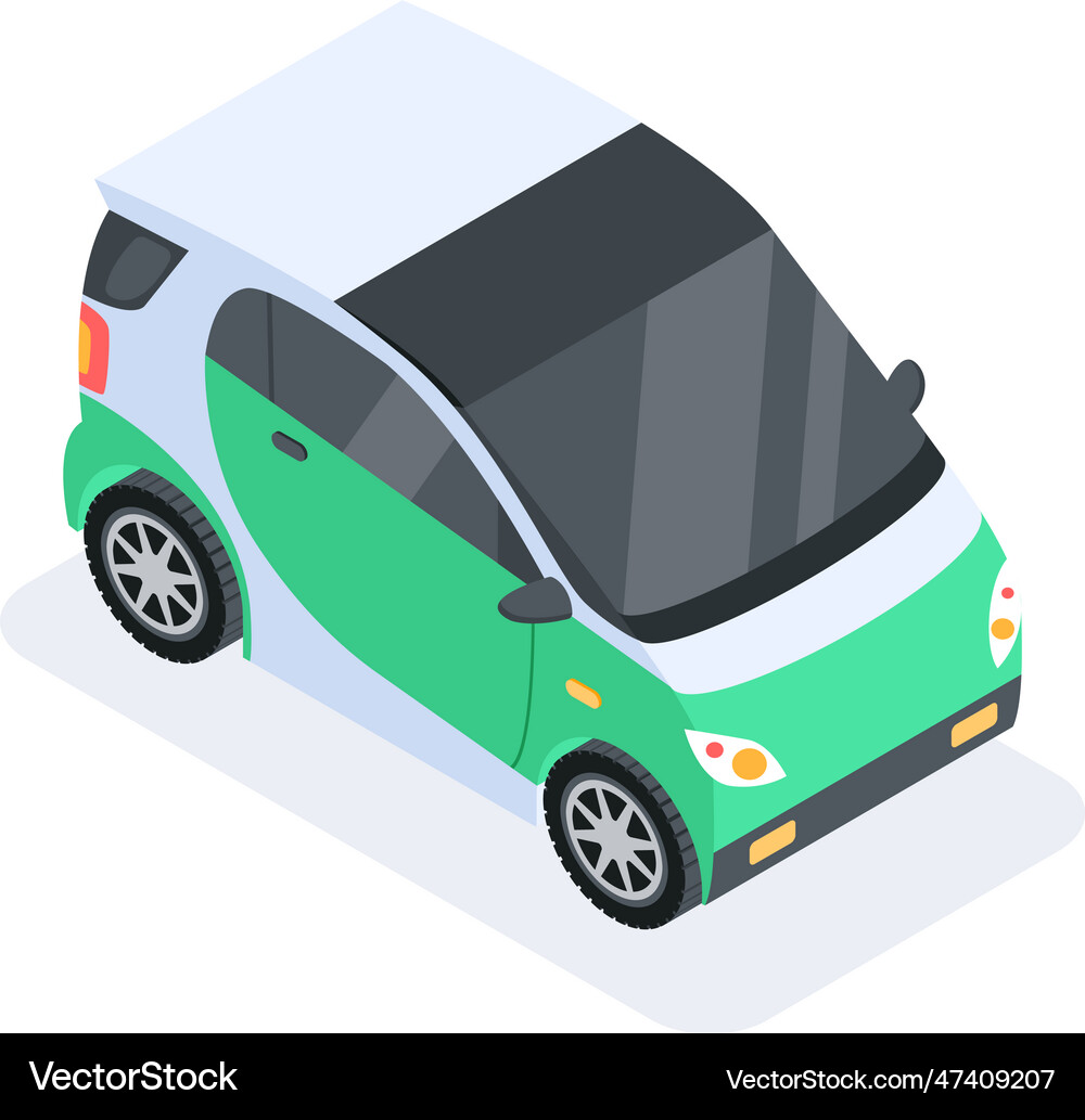 Isometric icon of mini car Royalty Free Vector Image
