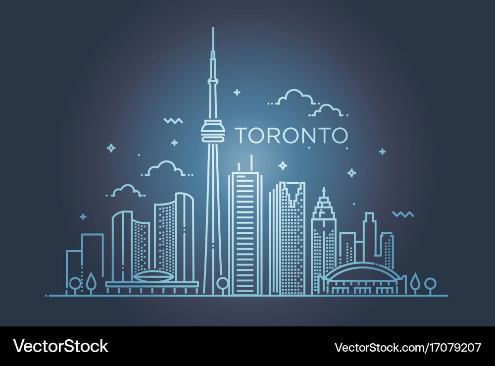 Linear banner of toronto line art Royalty Free Vector Image