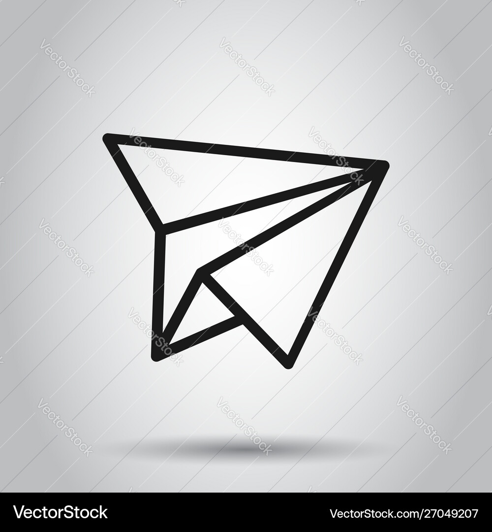 Paper airplane icon in flat style plane Royalty Free Vector