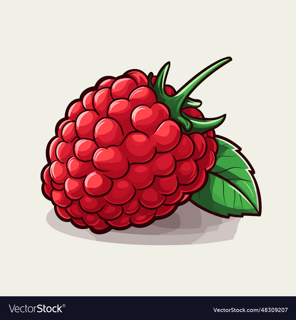 Raspberry hand-drawn comic doodle Royalty Free Vector Image