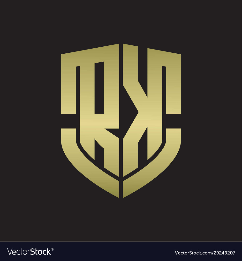 Rk logo monogram with emblem shield shape design Vector Image