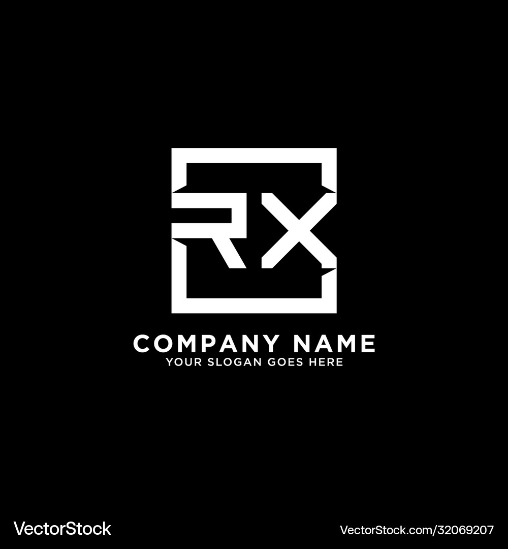 Rx initial logo inspirations square template Vector Image