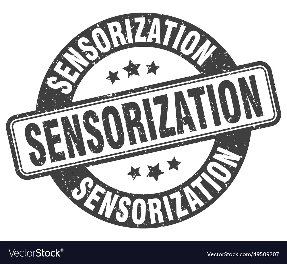 Sensorization stamp label round Royalty Free Vector Image