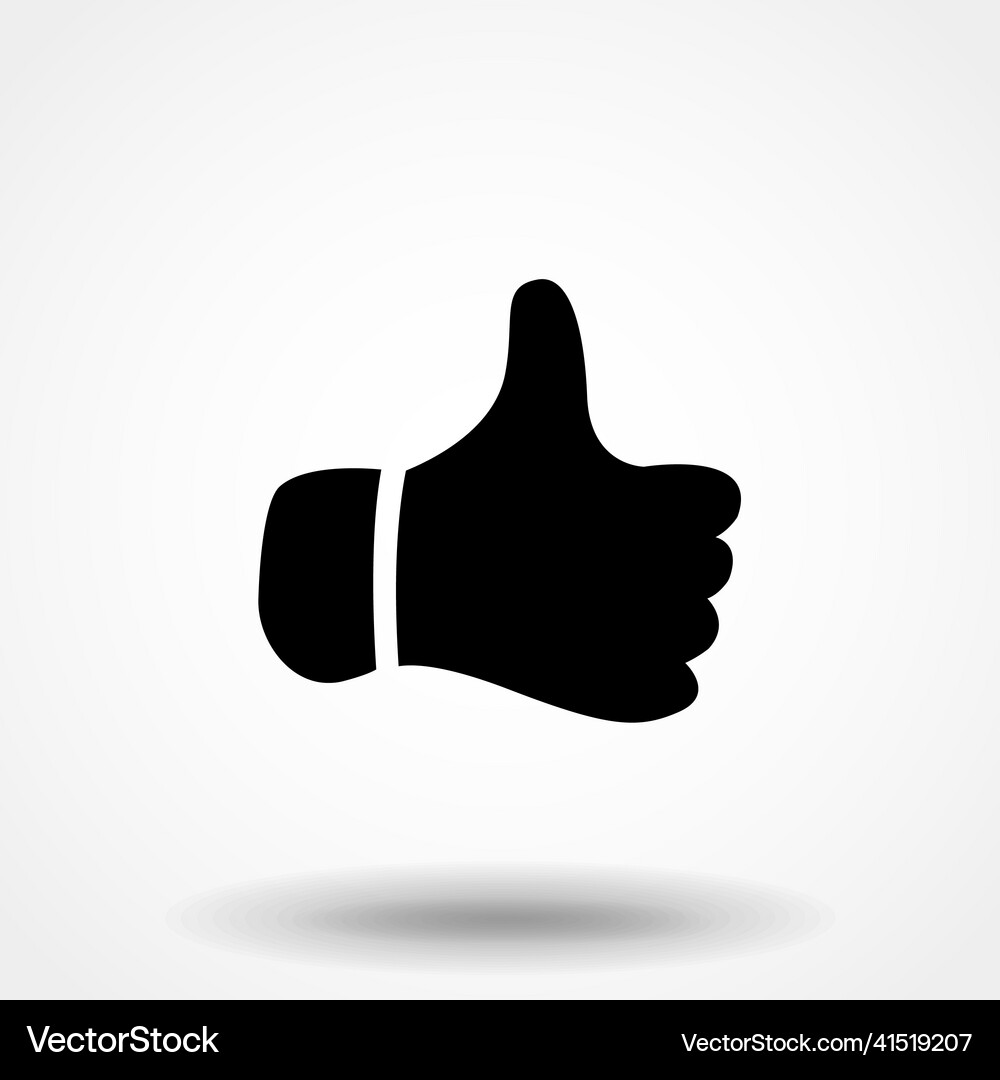 Thumbs up icon in flat style for app ui websites Vector Image