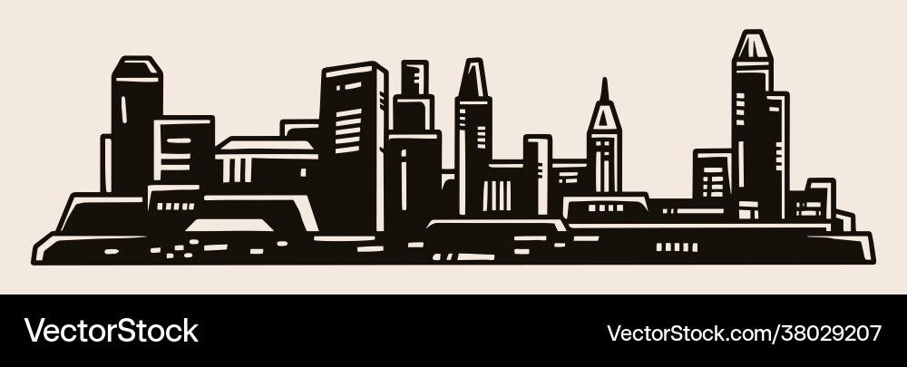 Urban landscape with modern buildings Royalty Free Vector