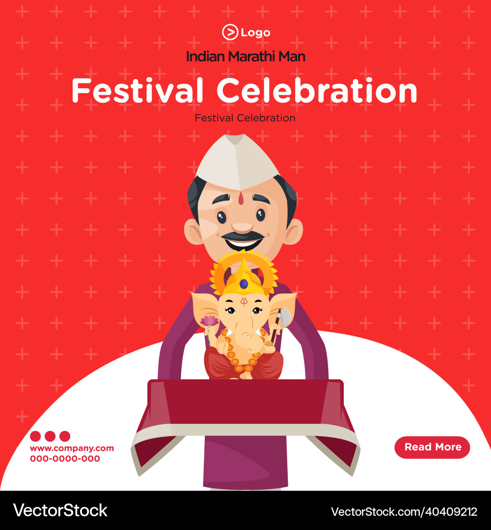 Banner design of marathi man Royalty Free Vector Image