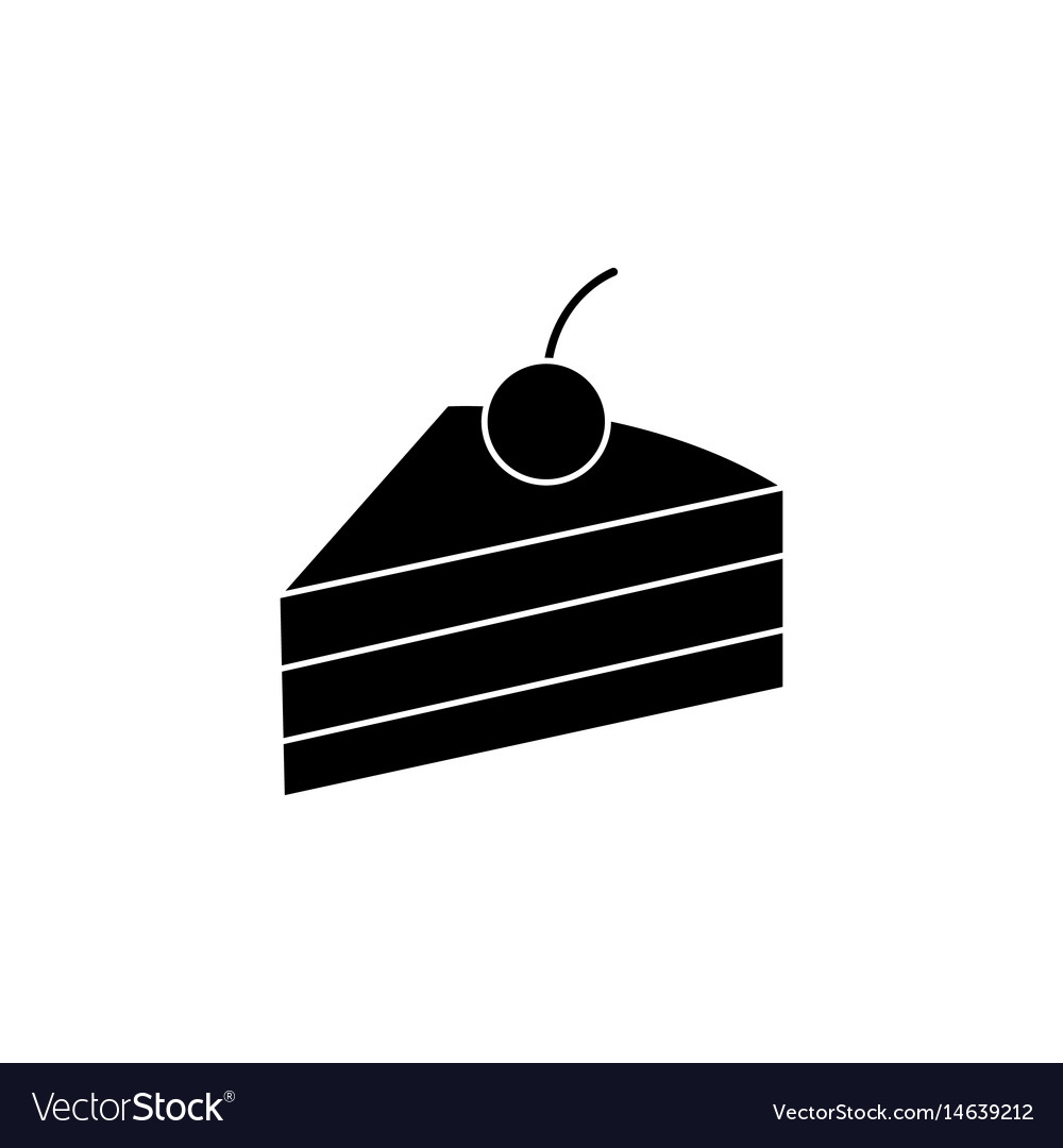 Cake solid icon food drink elements Royalty Free Vector