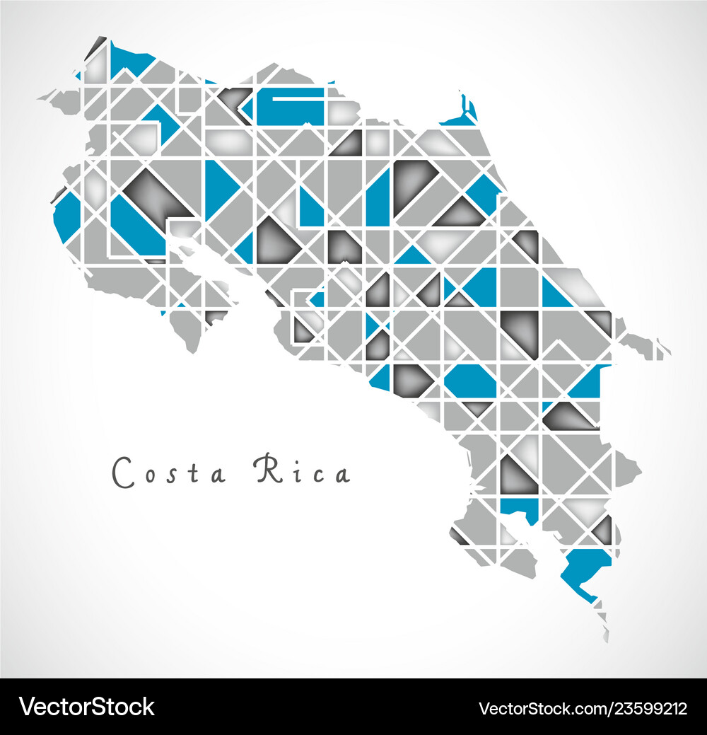 Costa rica map crystal diamond style artwork Vector Image