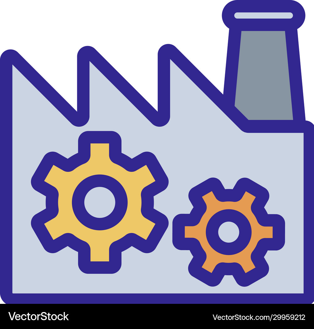 Factory icon isolated contour symbol Royalty Free Vector
