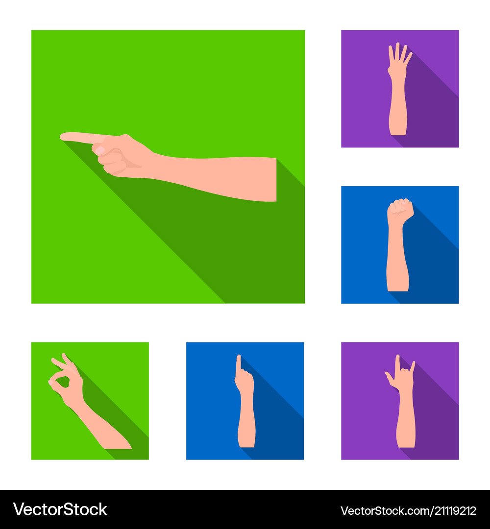 Gestures and their meaning flat icons in set Vector Image