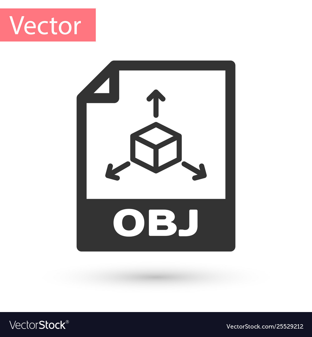 Grey obj file document icon download obj button Vector Image Grey obj file document icon download obj button Vector Image