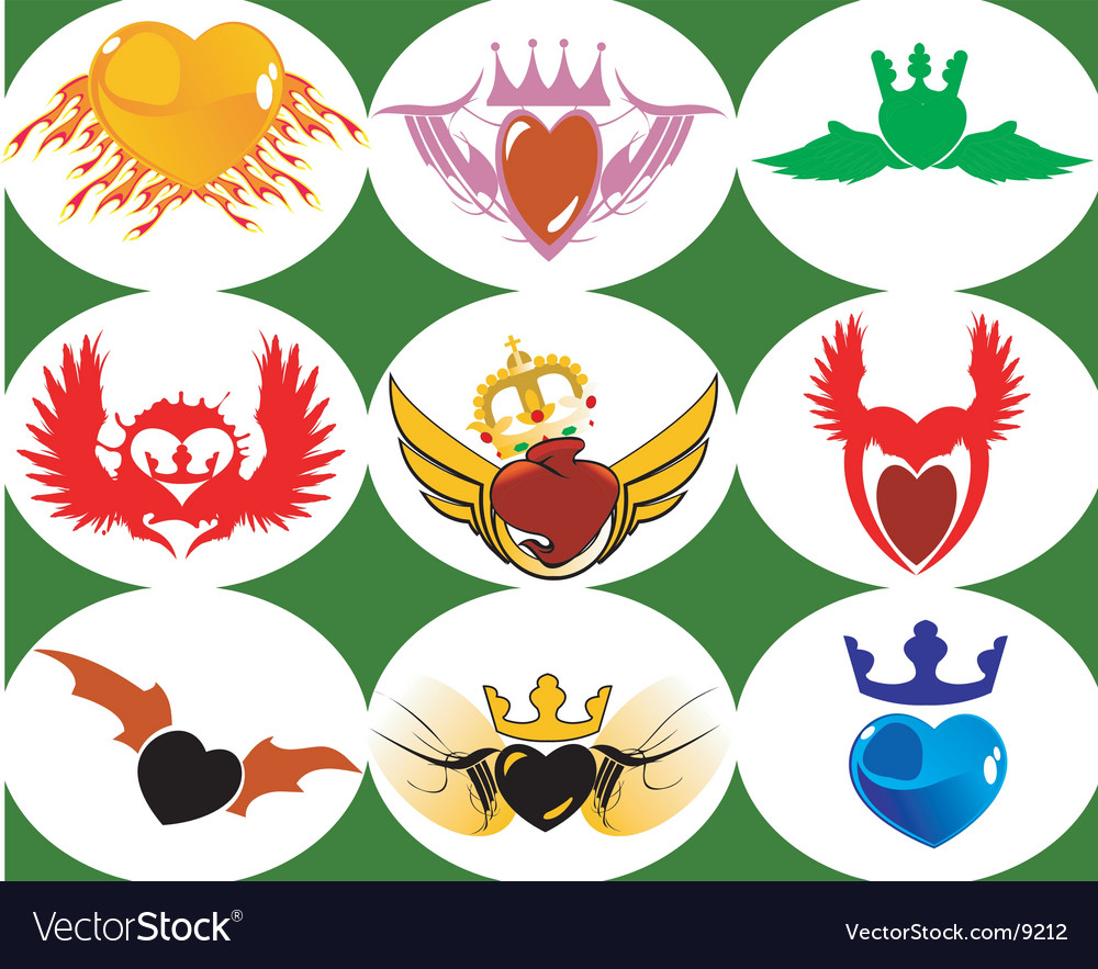 Heart design elements Royalty Free Vector Image