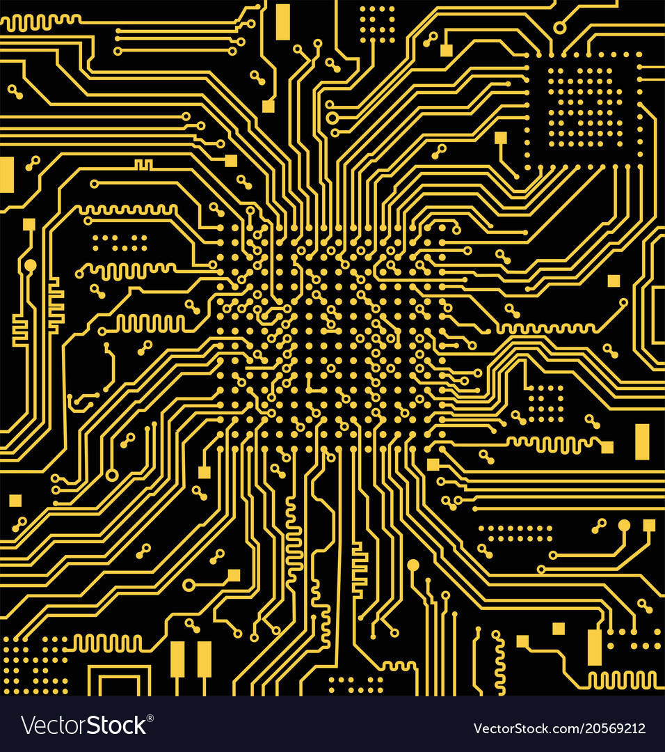 High tech electronic circuit board Royalty Free Vector Image