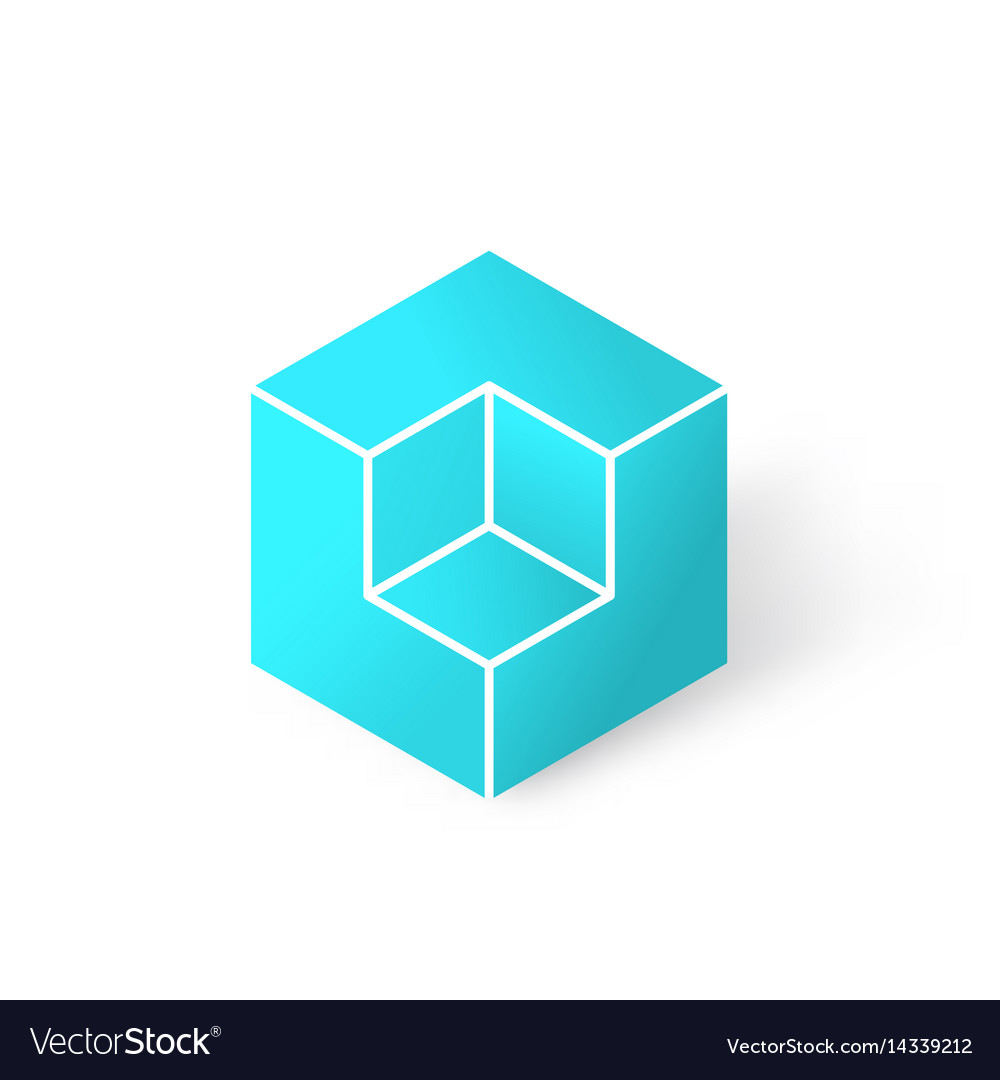 Isometric cubic shape Royalty Free Vector Image