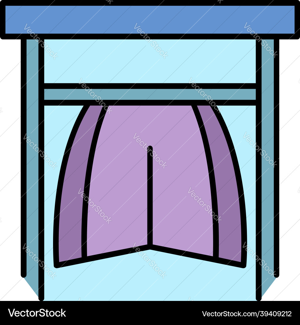 Modern window drapery icon color outline Vector Image