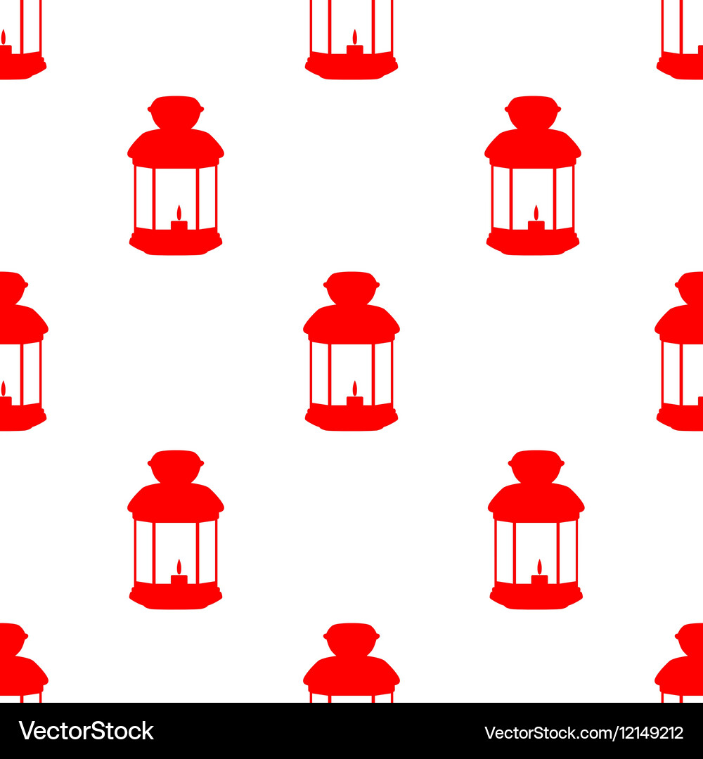 Pattern with silhouettes of lanterns on gray Vector Image