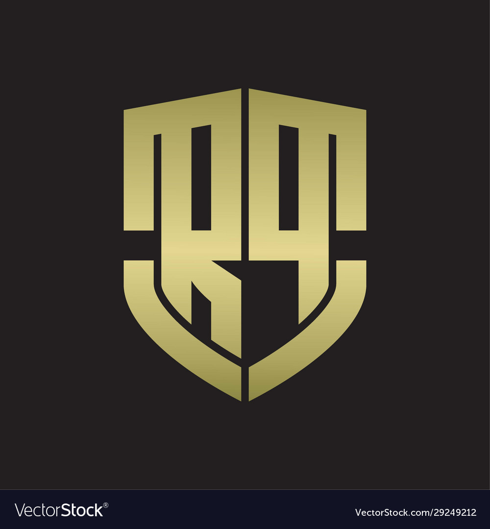 Rp logo monogram with emblem shield shape design Vector Image