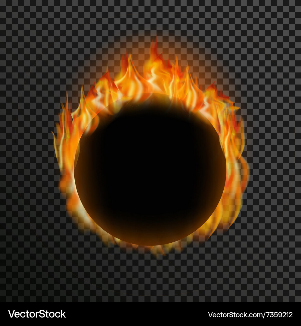 Set of realistic transparent fire flames Vector Image