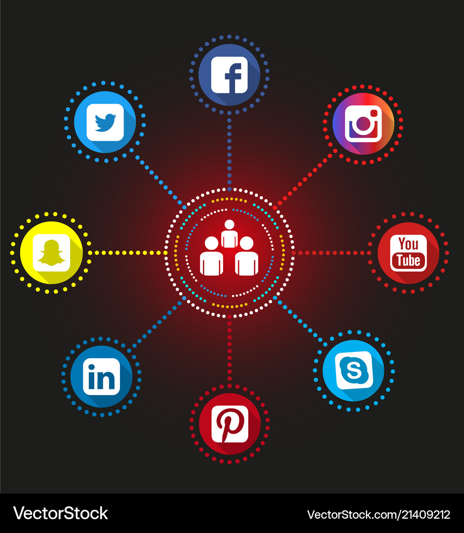 Social network infographic icons Royalty Free Vector Image