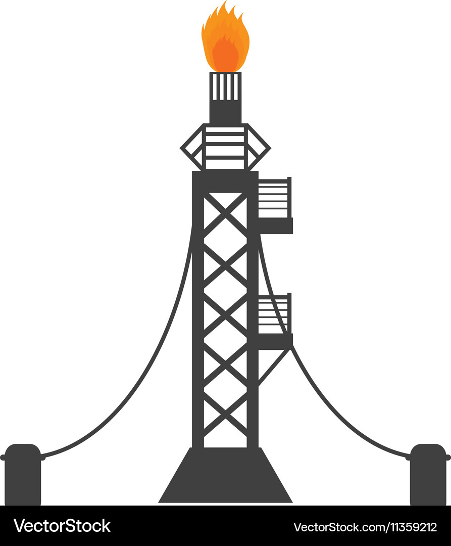 Tower oil exploration industry Royalty Free Vector Image