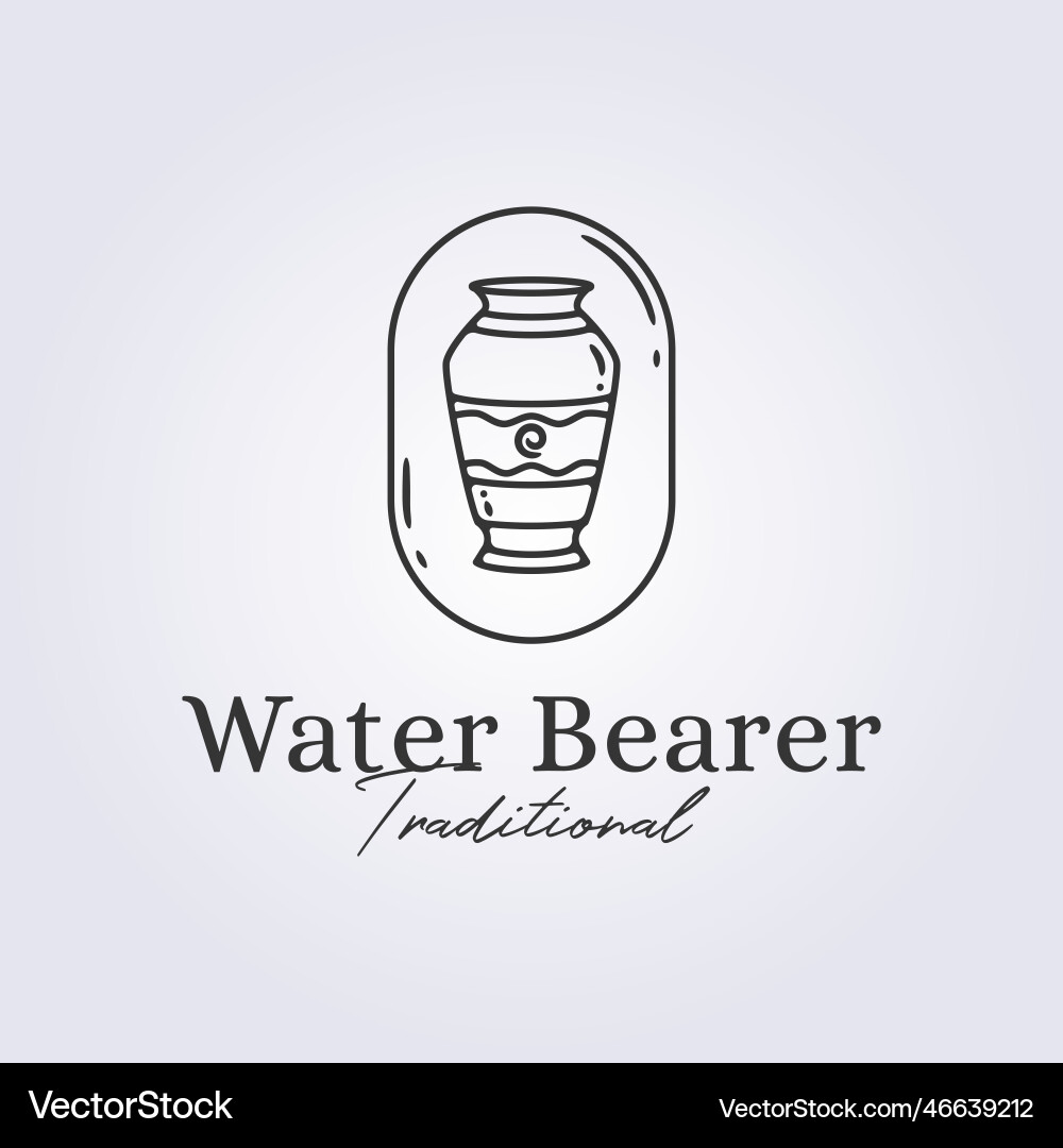 Water bearer or jar barrel logo Royalty Free Vector Image