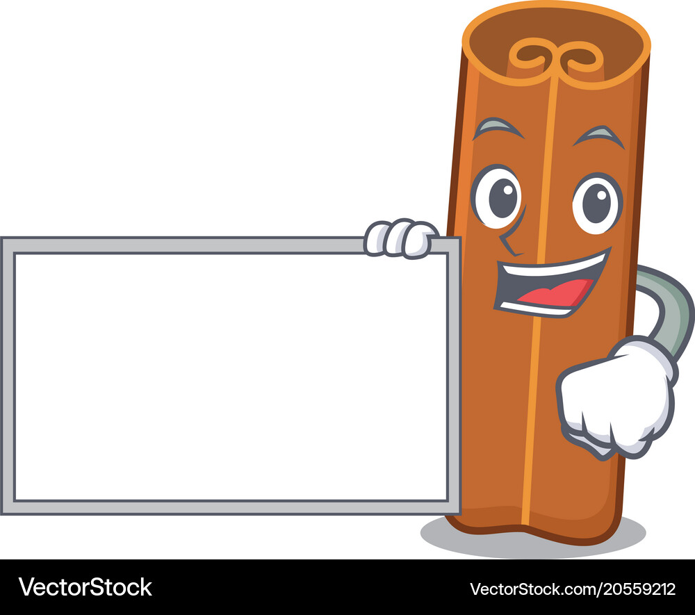 With board cinnamon character cartoon style Vector Image