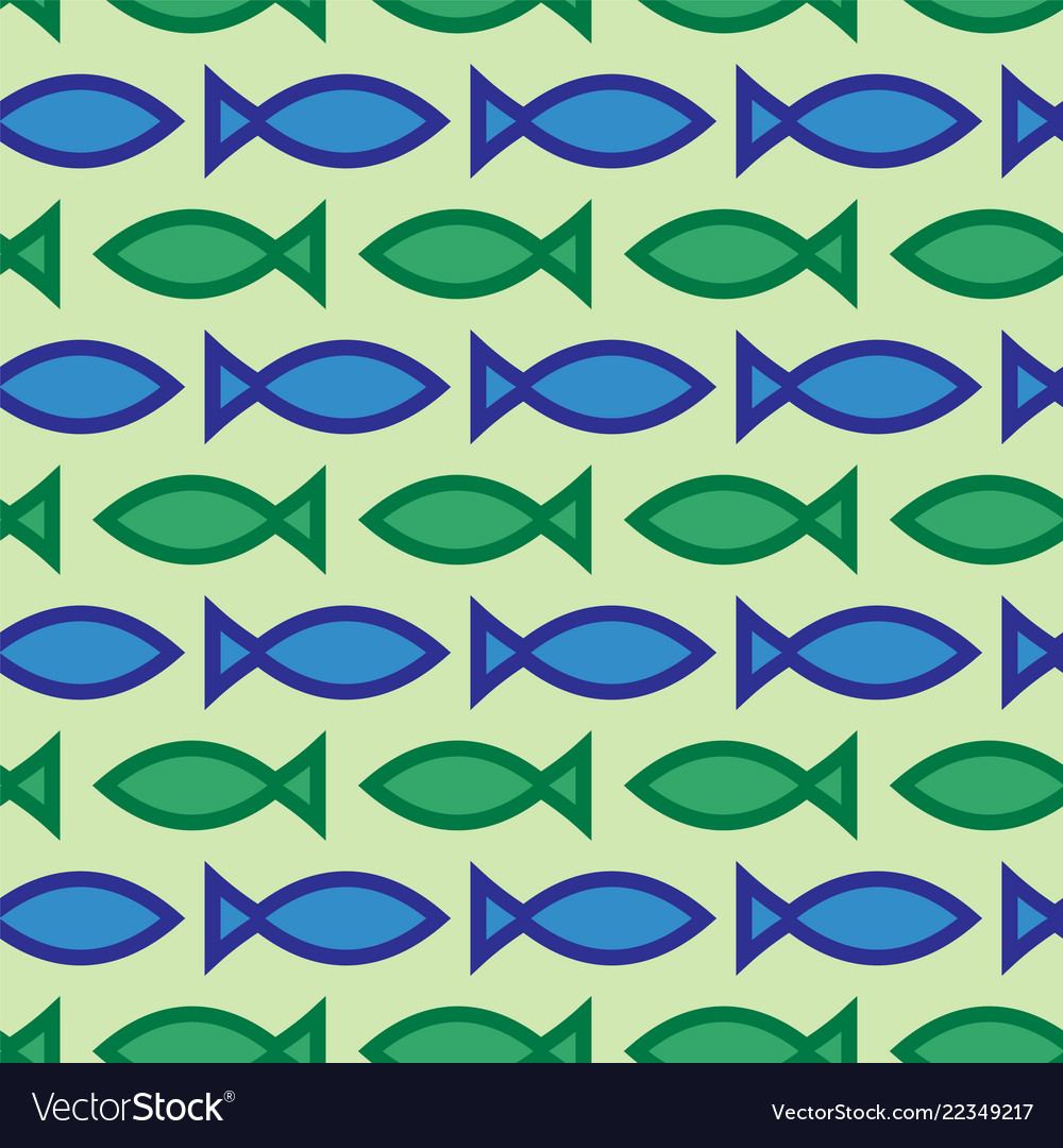 Abstract seamless fish pattern Royalty Free Vector Image