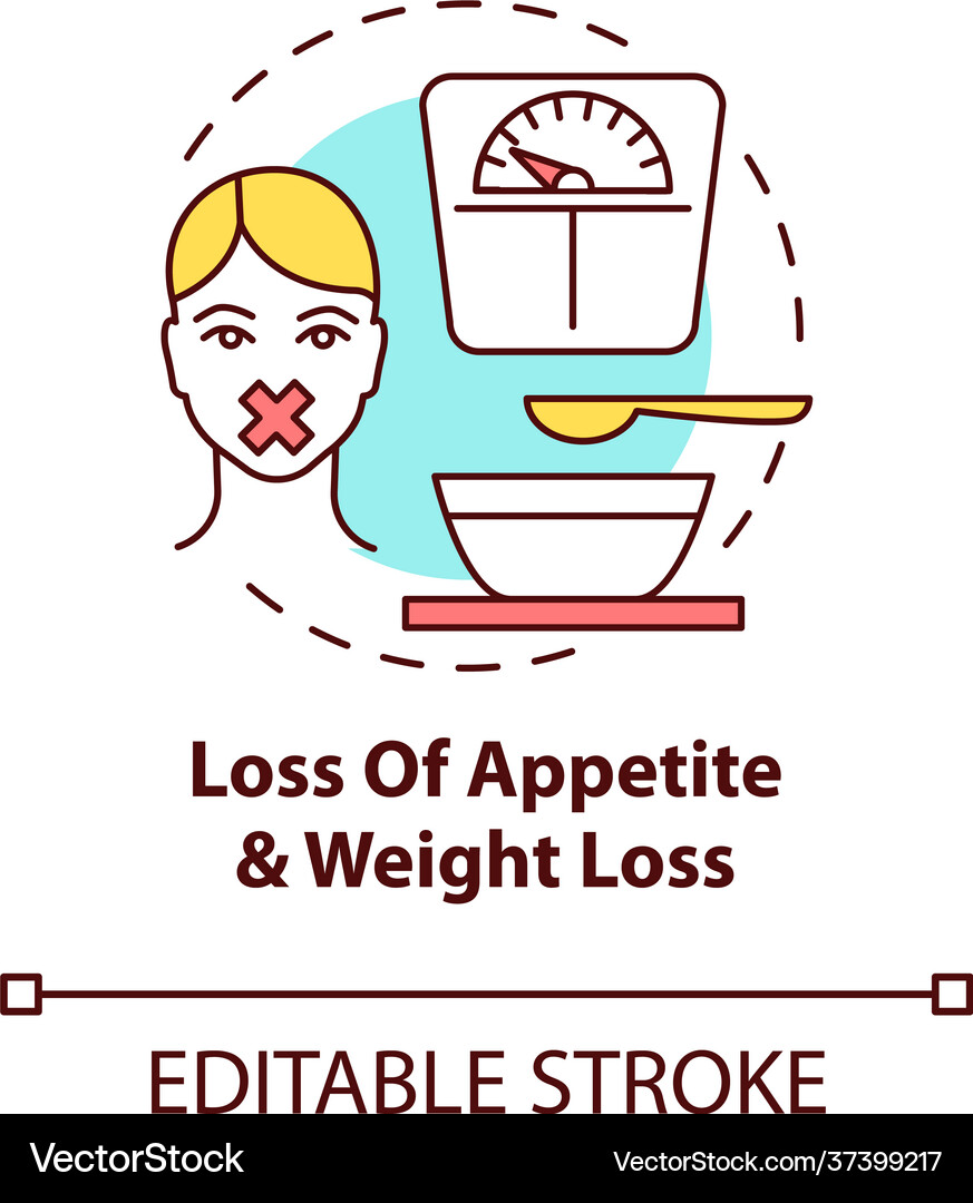 Appetite and weight loss concept icon Royalty Free Vector