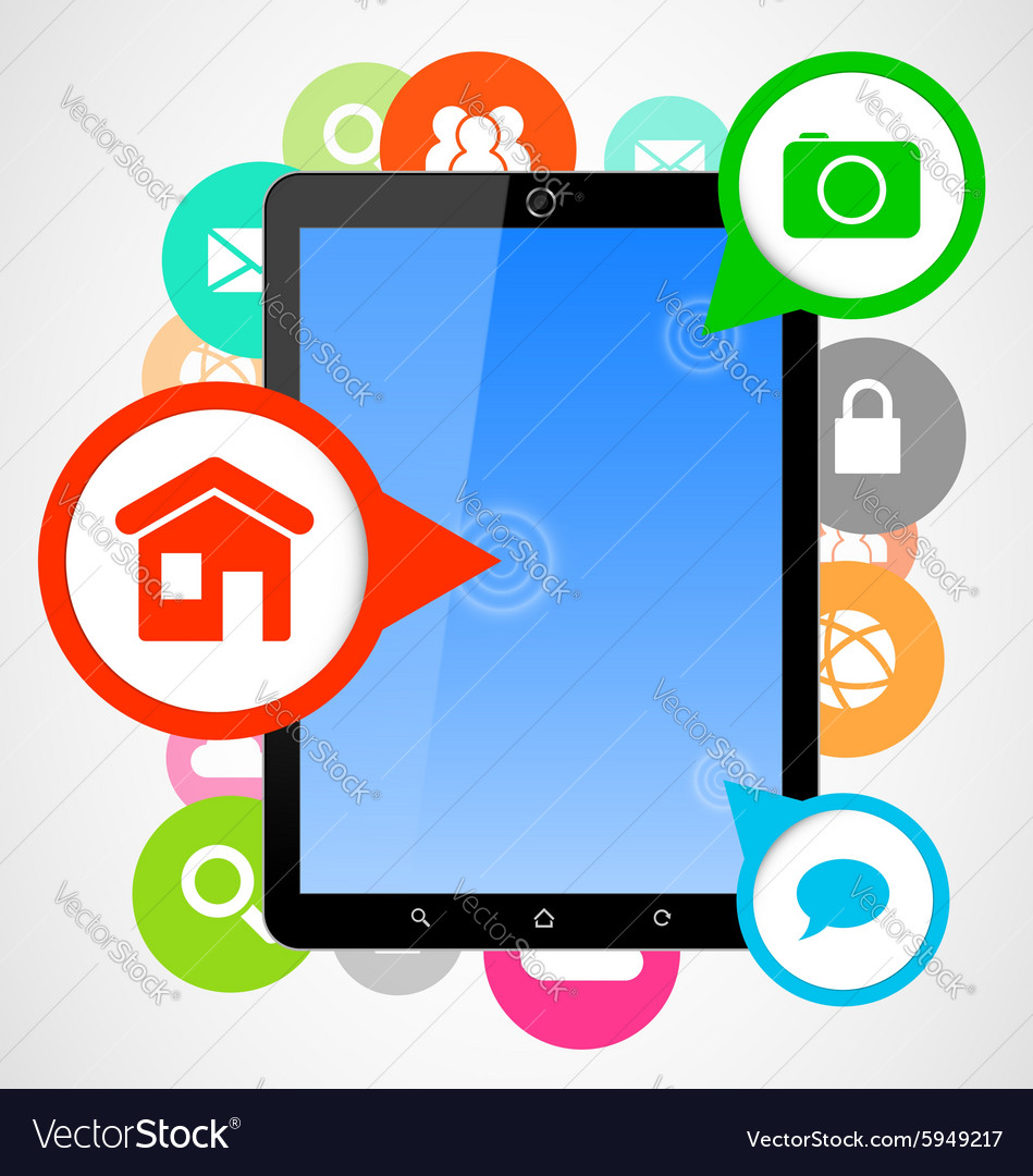 Computer tablet applications Royalty Free Vector Image