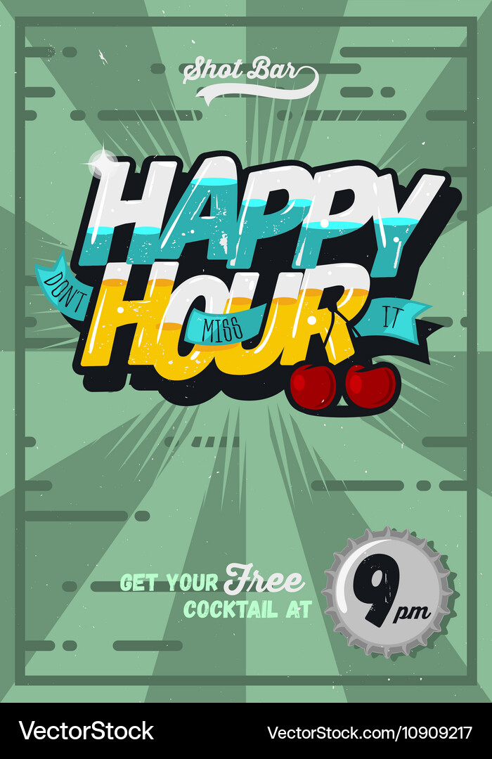 Happy hour concept poster template for advertising