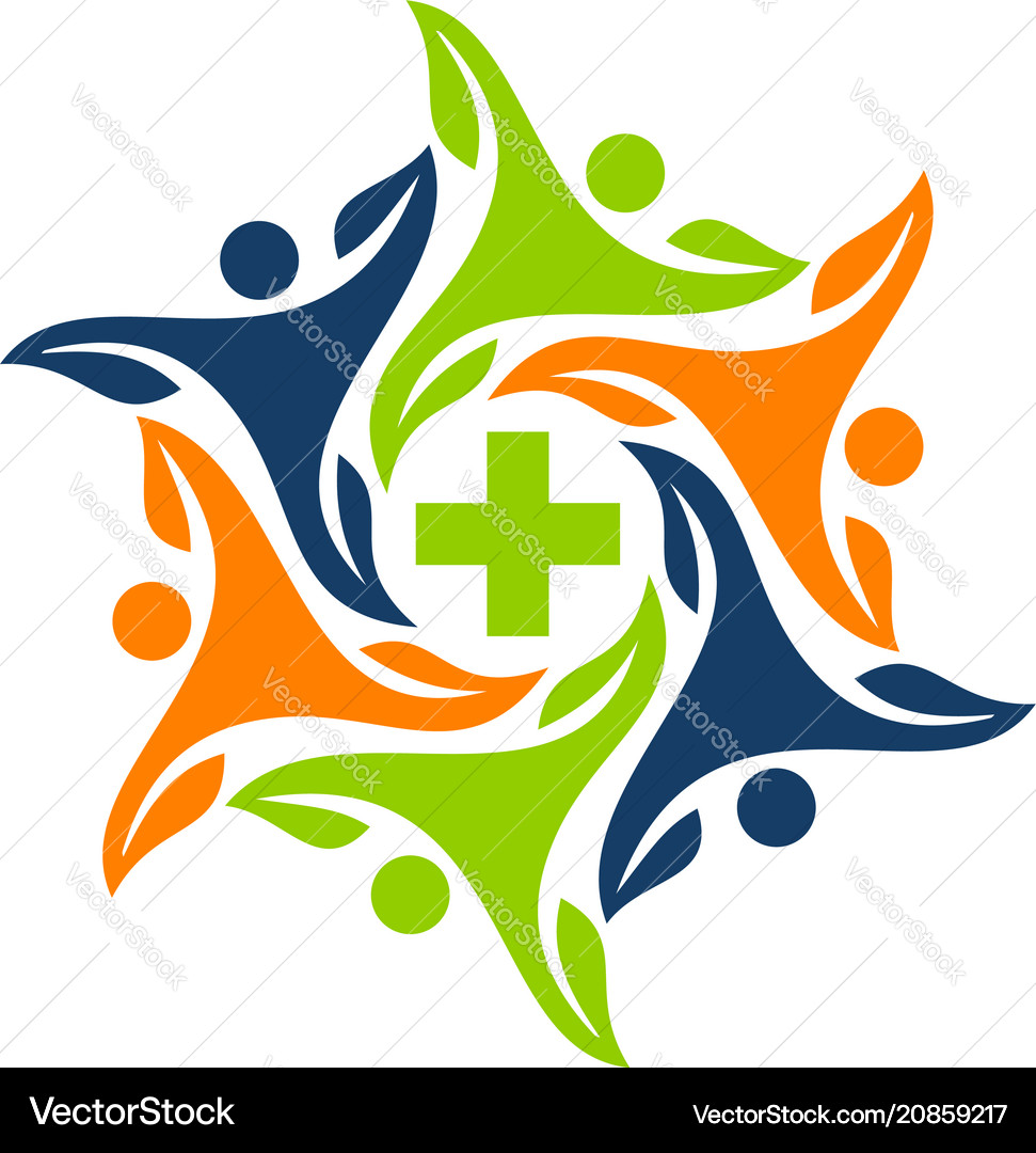 Health together logo design template Royalty Free Vector