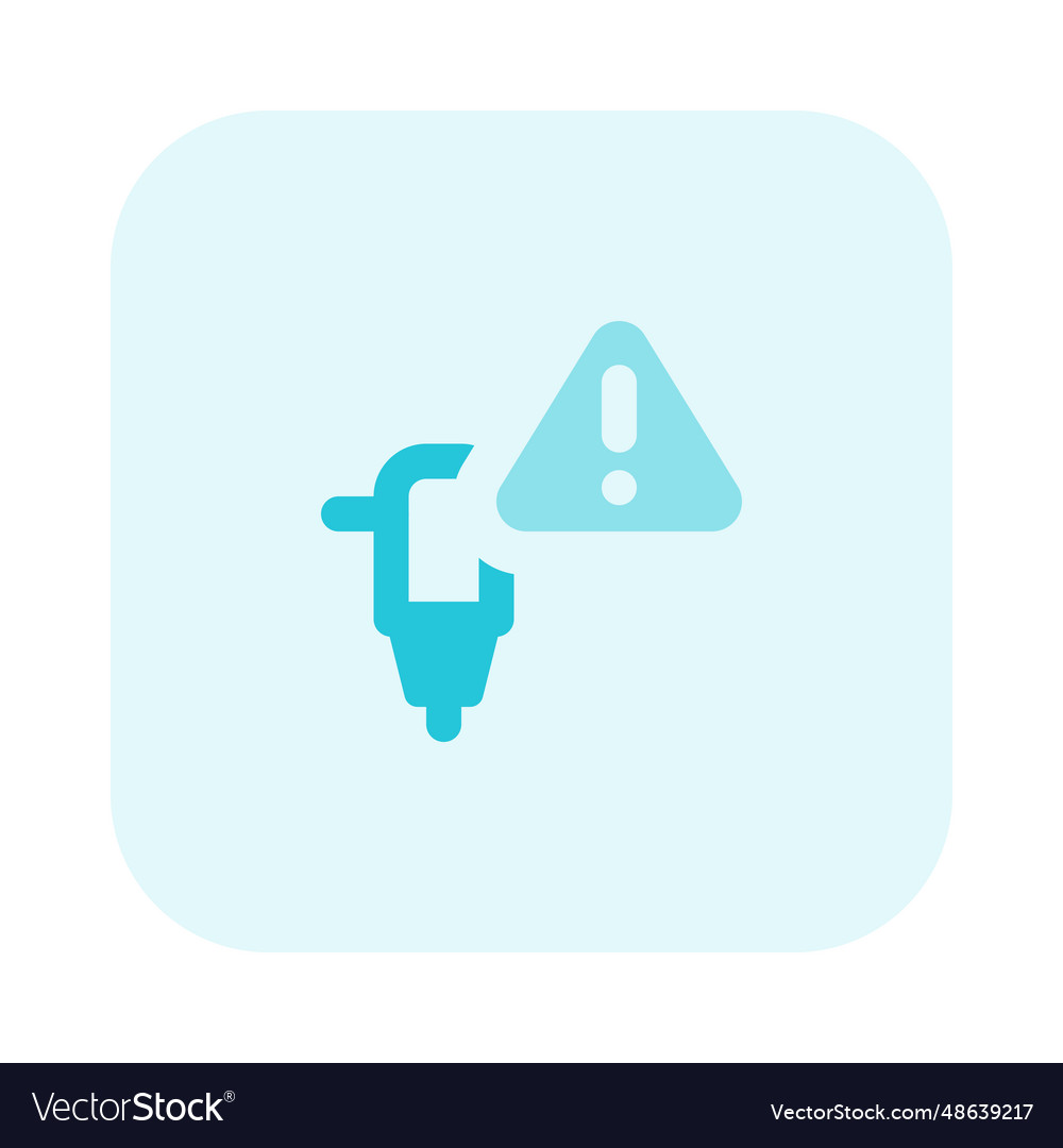 Machine for drilling with warning indicator Vector Image