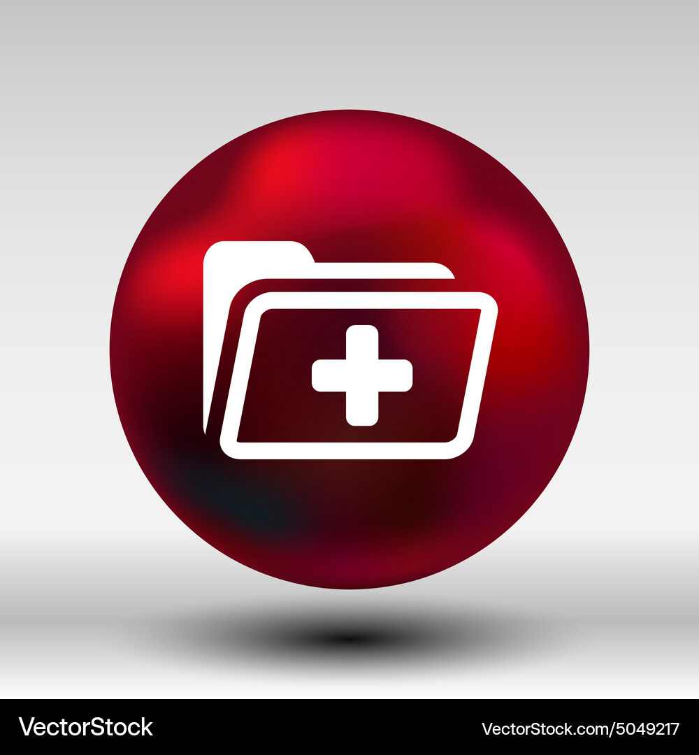 Medical health record folder flat icon Royalty Free Vector