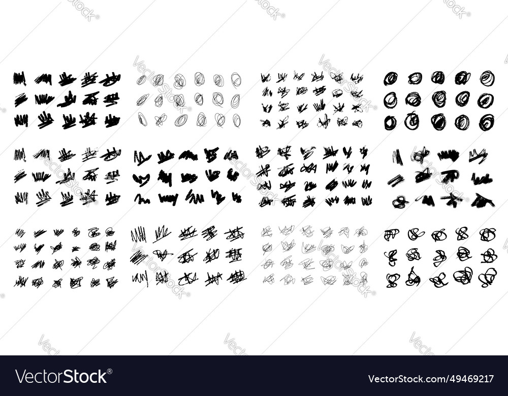 Scribbles set Royalty Free Vector Image - VectorStock