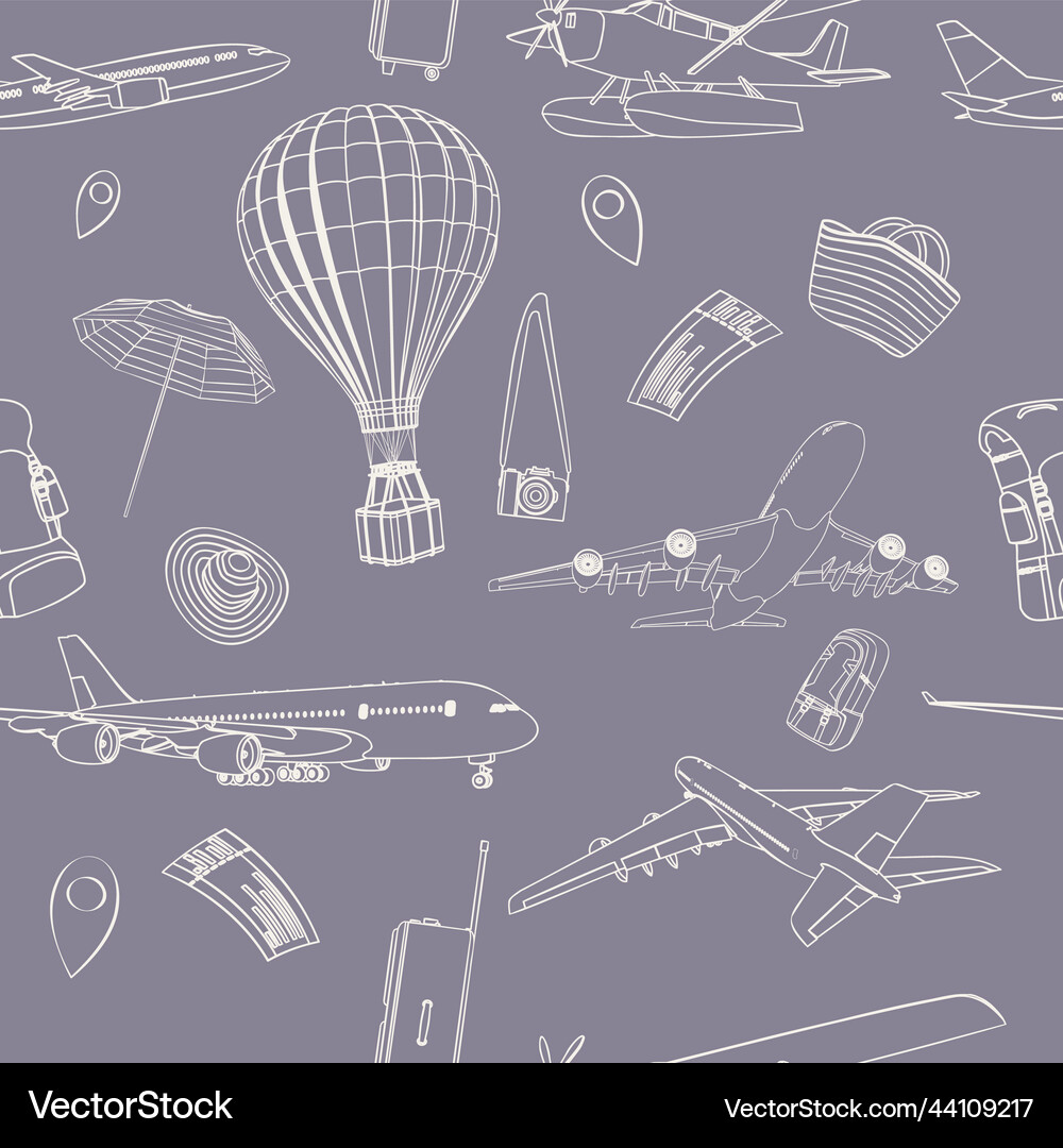 Seamless texture pattern on the theme of aviation Vector Image