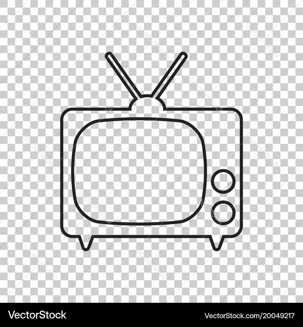 Tv icon in line style isolated Royalty Free Vector Image