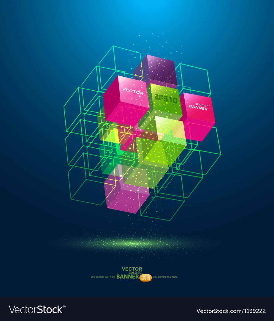 Abstract colorful cube Royalty Free Vector Image